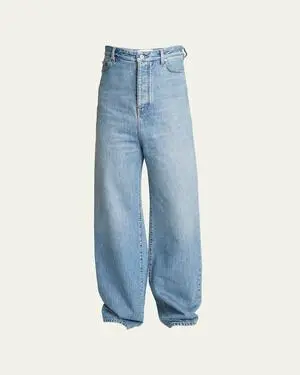 Loewe Loewe Wide-Leg Denim Jeans - Washed Den