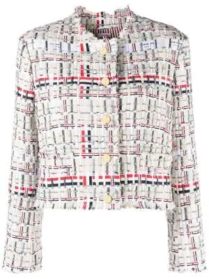 Thom Browne Rwb Stripe Tweed Jacket - Neutrals
