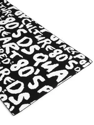 Dsquared2 Logo Intarsia-knit Wool Scarf