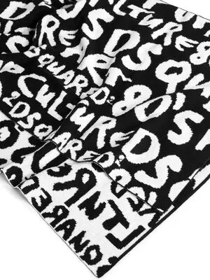Dsquared2 Logo Intarsia-knit Wool Scarf