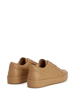 GIUSEPPE ZANOTTI Crocodile-embossed Low-top Sneakers - Brown