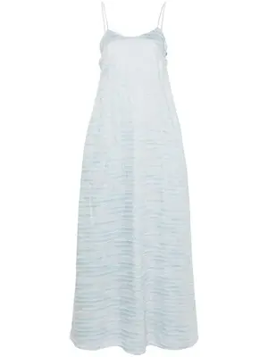 Emporio Armani Linen Blend Jacquard Midi Dress