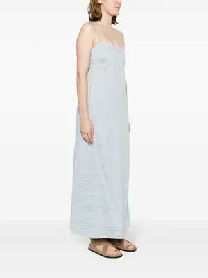 Emporio Armani Linen Blend Jacquard Midi Dress