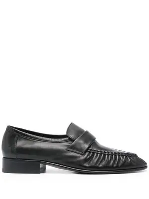 THE ROW Pleated Leather Loafers