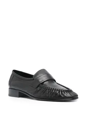 THE ROW Pleated Leather Loafers