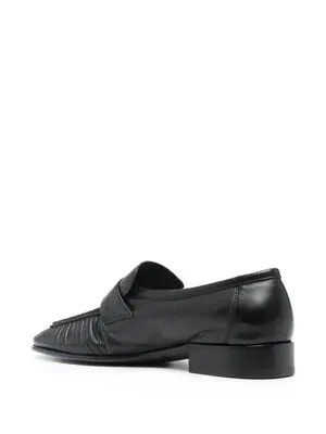 THE ROW Pleated Leather Loafers