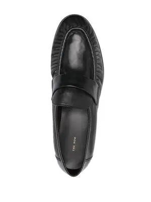 THE ROW Pleated Leather Loafers