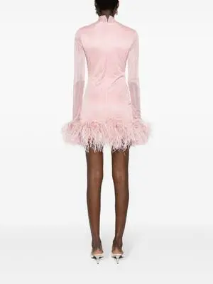 16Arlington Luna Feather-trim Draped Minidress