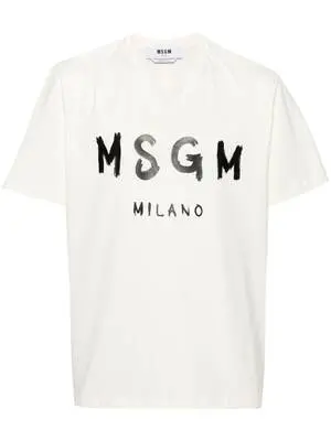 MSGM Logo-print Cotton T-shirt - White