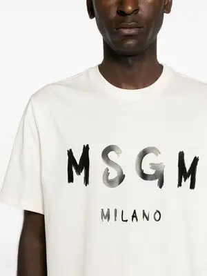 MSGM Logo-print Cotton T-shirt - White