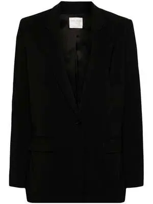 FORTE_FORTE Tailored Single-breasted Blazer - Black