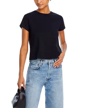 AGOLDE Adine Cotton Shrunken Tee - Black