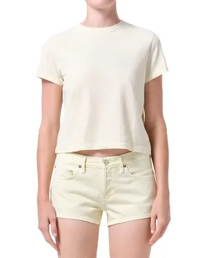 AGOLDE Adine Cotton Shrunken Tee - Lemon Drop