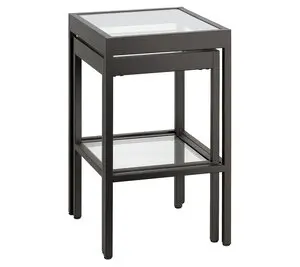 HUDSON&CANAL Alexis Bronze Rectangle&square Nes Ted Side Table