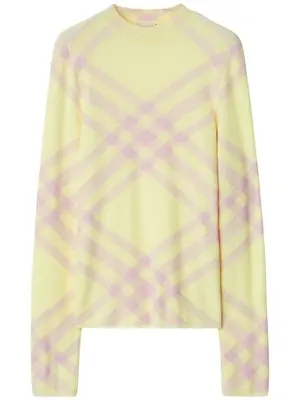Burberry Check-pattern Ribbed Jumper