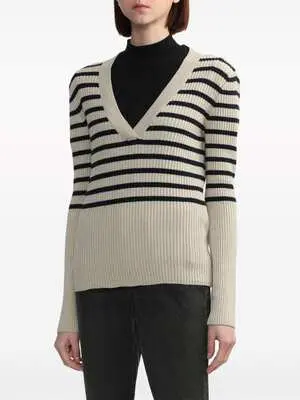 A.p.c. Striped Ribbed-knit Jumper