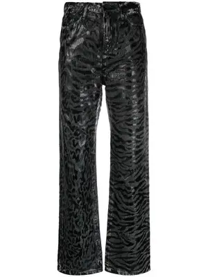 Karl Lagerfeld Animal-print Straight-leg Jeans