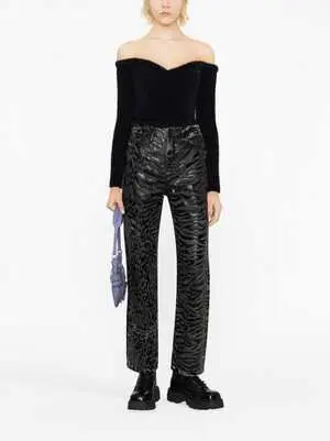 Karl Lagerfeld Animal-print Straight-leg Jeans