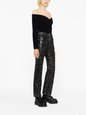 Karl Lagerfeld Animal-print Straight-leg Jeans