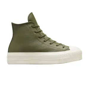 CONVERSE Chuck Taylor All Star Lift Platform Leather High Top Sneakers - Green