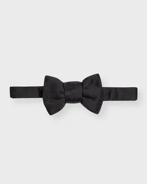 Charvet Tonal Pattern Bow Tie - Black