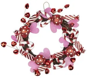 NORTHLIGHT Red & White Candies & Hearts Valenti E's Wreath - One-color