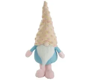 NORTHLIGHT Standing Spring Plush Gnome Figure W / Polka Dot Ha - One-color