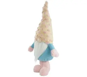 NORTHLIGHT Standing Spring Plush Gnome Figure W / Polka Dot Ha