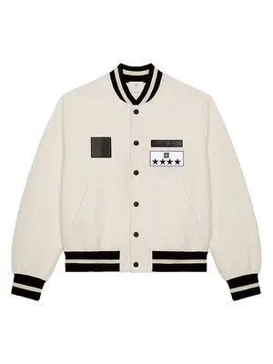 Givenchy Men's Varsity Jacket In Wool - White  - White