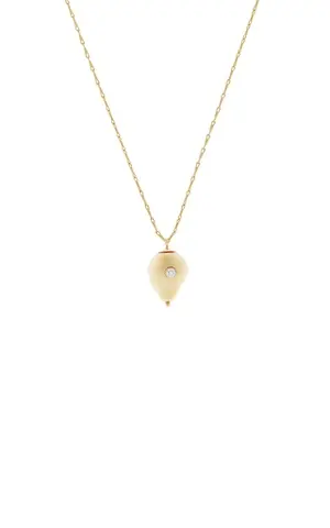 WHITE/SPACE Kenna 14k Gold Pearl, Diamond Pendant Necklace
