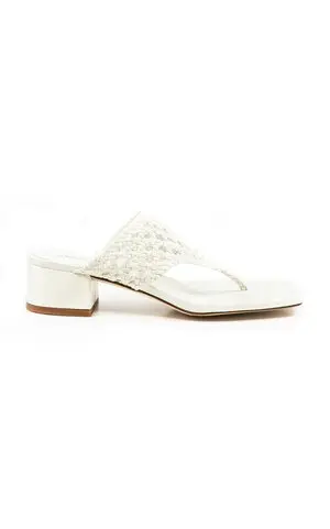 ANDREA GOMEZ Brenda Woven Leather Sandals  It 39.5 White
