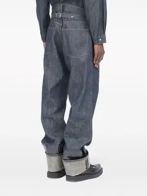 Maison Margiela Lacquered Turn-Up Jeans In Blue - 40% Off