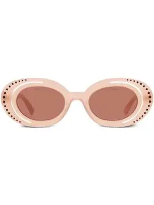 Marni Zion Canyon Oval-frame Sunglasses - Neutrals