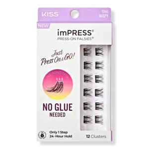 Kiss Impress Press-on Falsies Eyelash Clusters, Chic Wispy - One-color