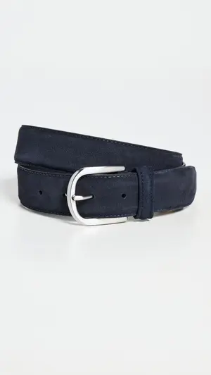Anderson's Suede Belt - Navy B1