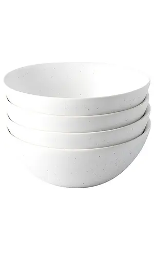 FABLE The Breakfast Bowls Set Of 4 In White - Speckled White
