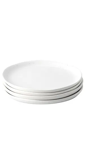 FABLE The Dessert Plates Set Of 4 In White - Speckled White