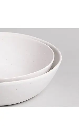 FABLE The Low Serving Bowls Set Of 2 In White - Speckled White