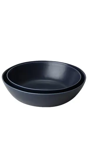 FABLE The Low Serving Bowls Set Of 2 In Black - Midnight Blue