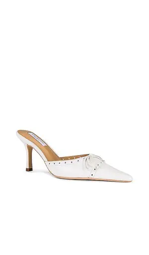 TONY BIANCO Scooter Heel Mules - White Nappa