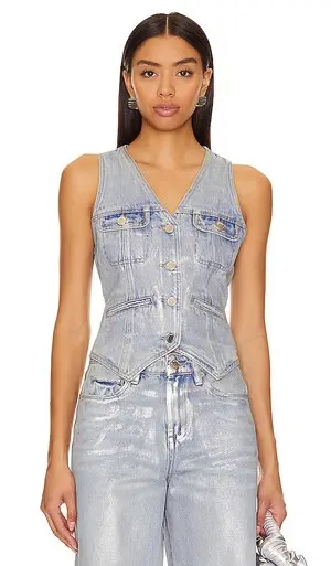 Blanknyc Metallic Denim Vest