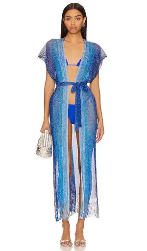Luli Fama Ocean Queen Long Caftan - Blue