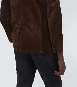 TOM FORD Leather-trimmed Suede Blazer - Brown