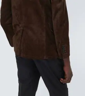 TOM FORD Leather-trimmed Suede Blazer - Brown