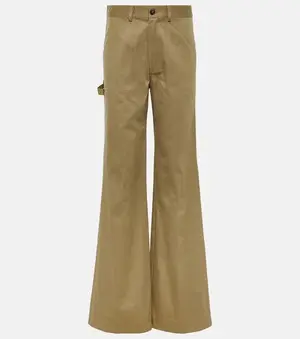 NILI LOTAN Quentin High-rise Flared Pants - Beige