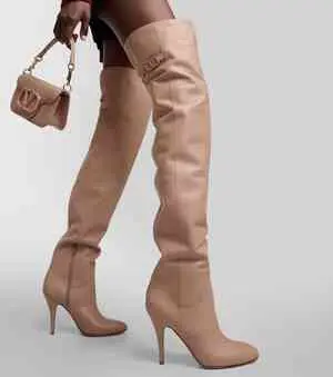 Valentino Garavani Vlogo Signature 105 Leather Over-the-knee Boots