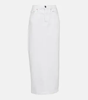White Maxi Denim Skirts