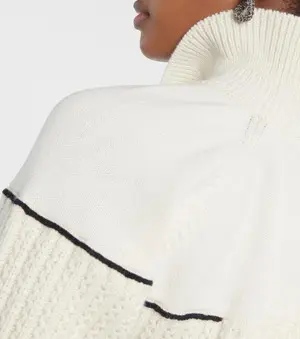 Victoria Beckham Double-collar Wool Sweater - White