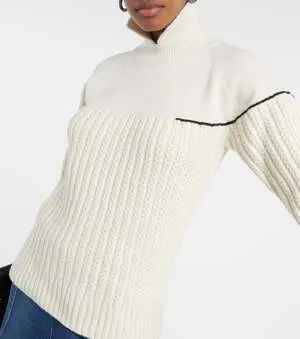 Victoria Beckham Double-collar Wool Sweater - White
