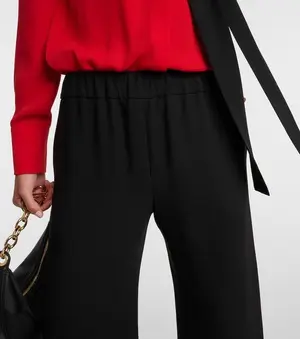 Valentino Garavani Mid-rise Wide-leg Silk Pants - Black